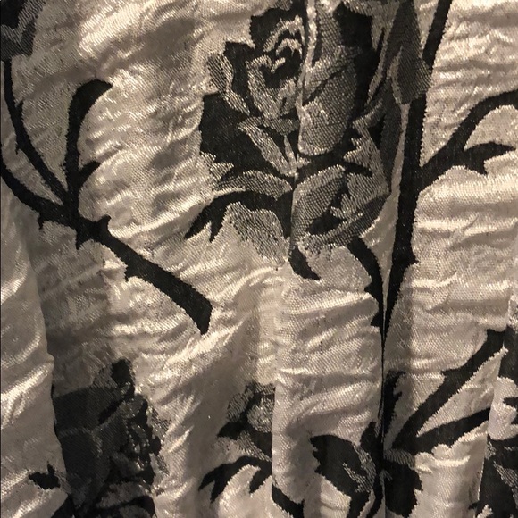 Vintage | Dresses | Vintage Silver Metallic Rose Print Midi Dress ...